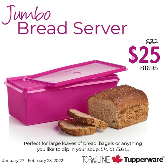Tupperware | Kitchen | Tupperware Jumbo Bread Server | Poshmark